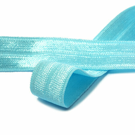 Резинка бельевая окантовочная (бейка эластичная) блестящая шир.15мм цв.198 светло-голубой (10 метров)