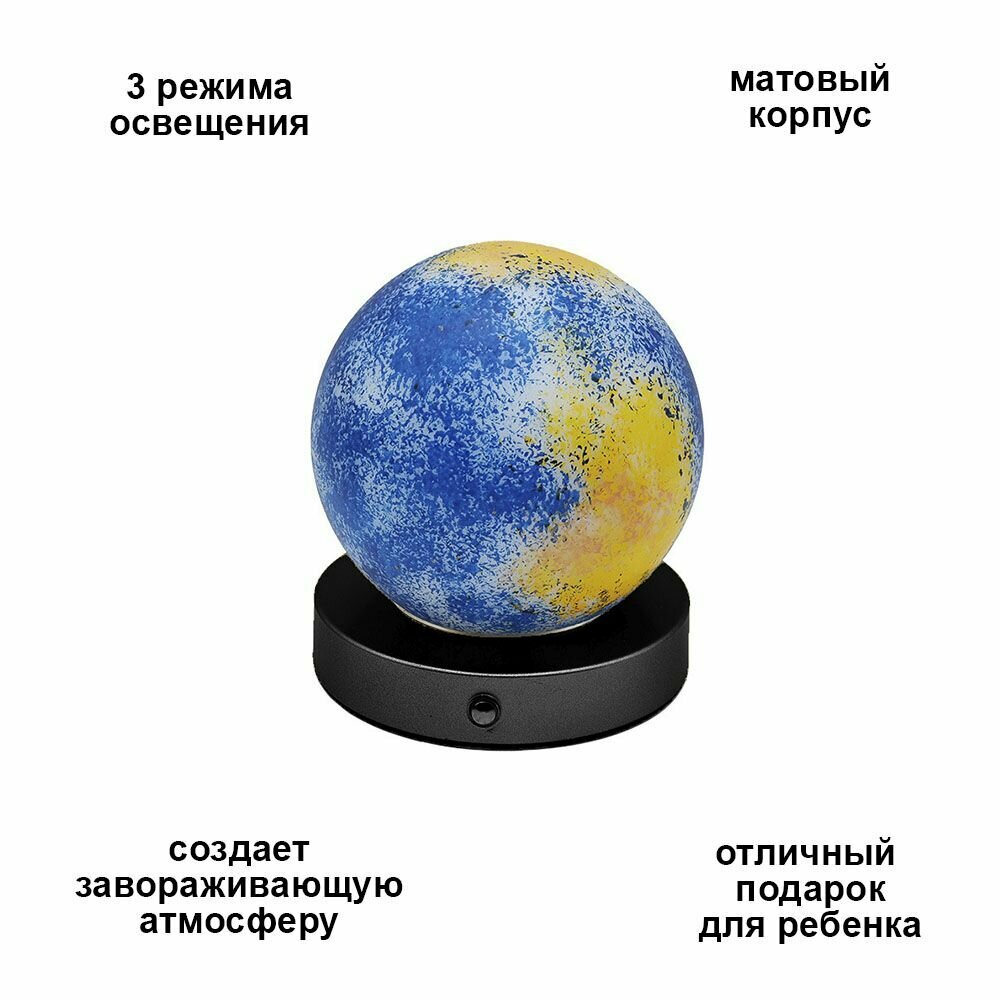 Светодиодный ночник планета Земля с 3 режимами