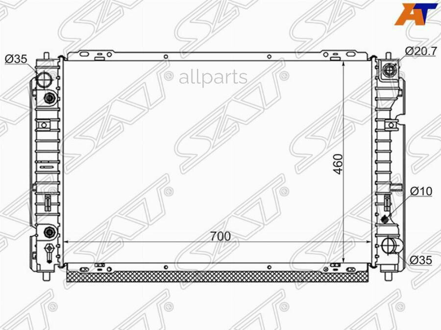 SAT MZ0009-YF Радиатор Ford Escape 00-12 / Maverick 00-07 / Mazda Tribute 00-07