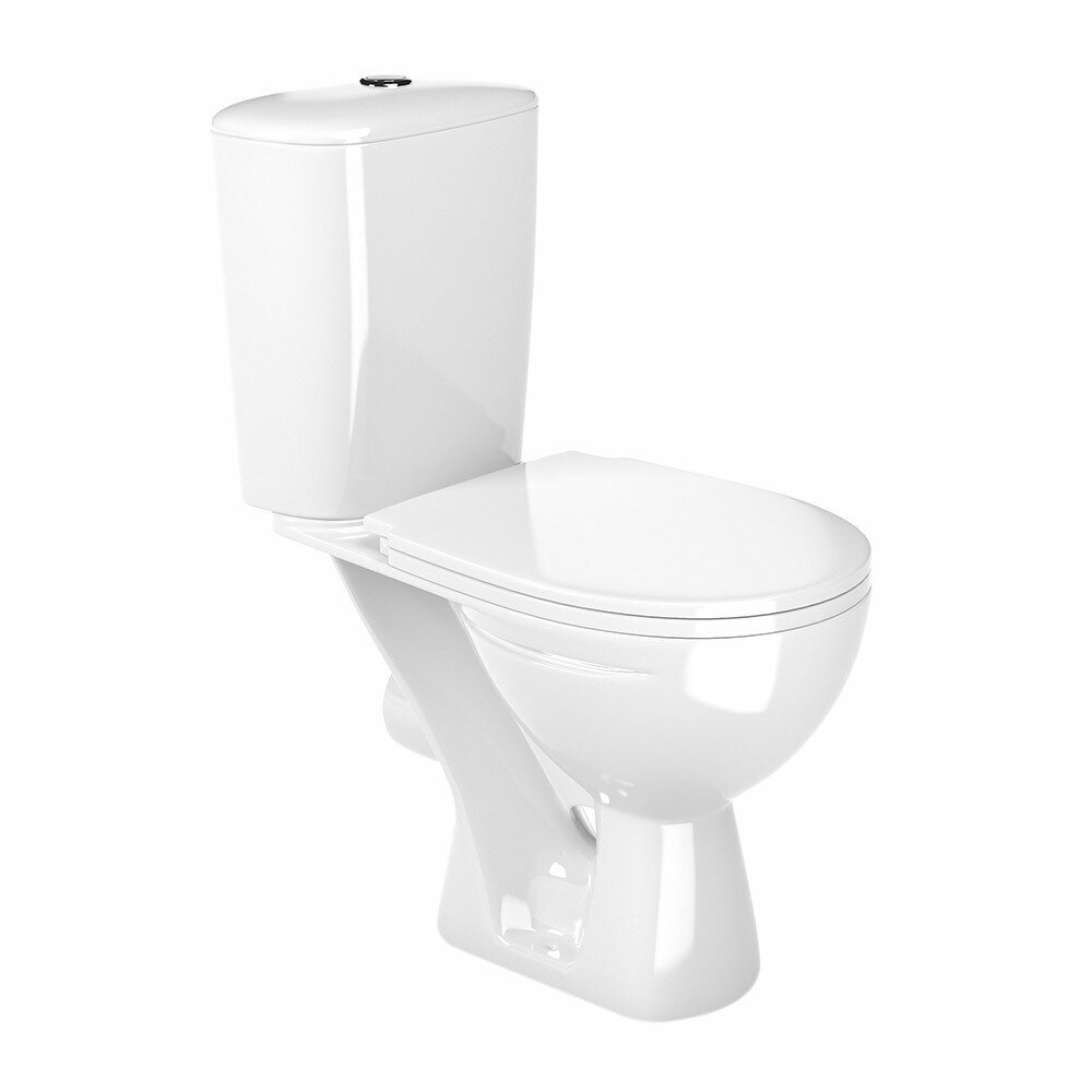 Унитаз-компакт Gesso Фобос Home De Luxe с горизонтальным выпуском с сиденьем полипропилен микролифт белый матовый (9 019 764)