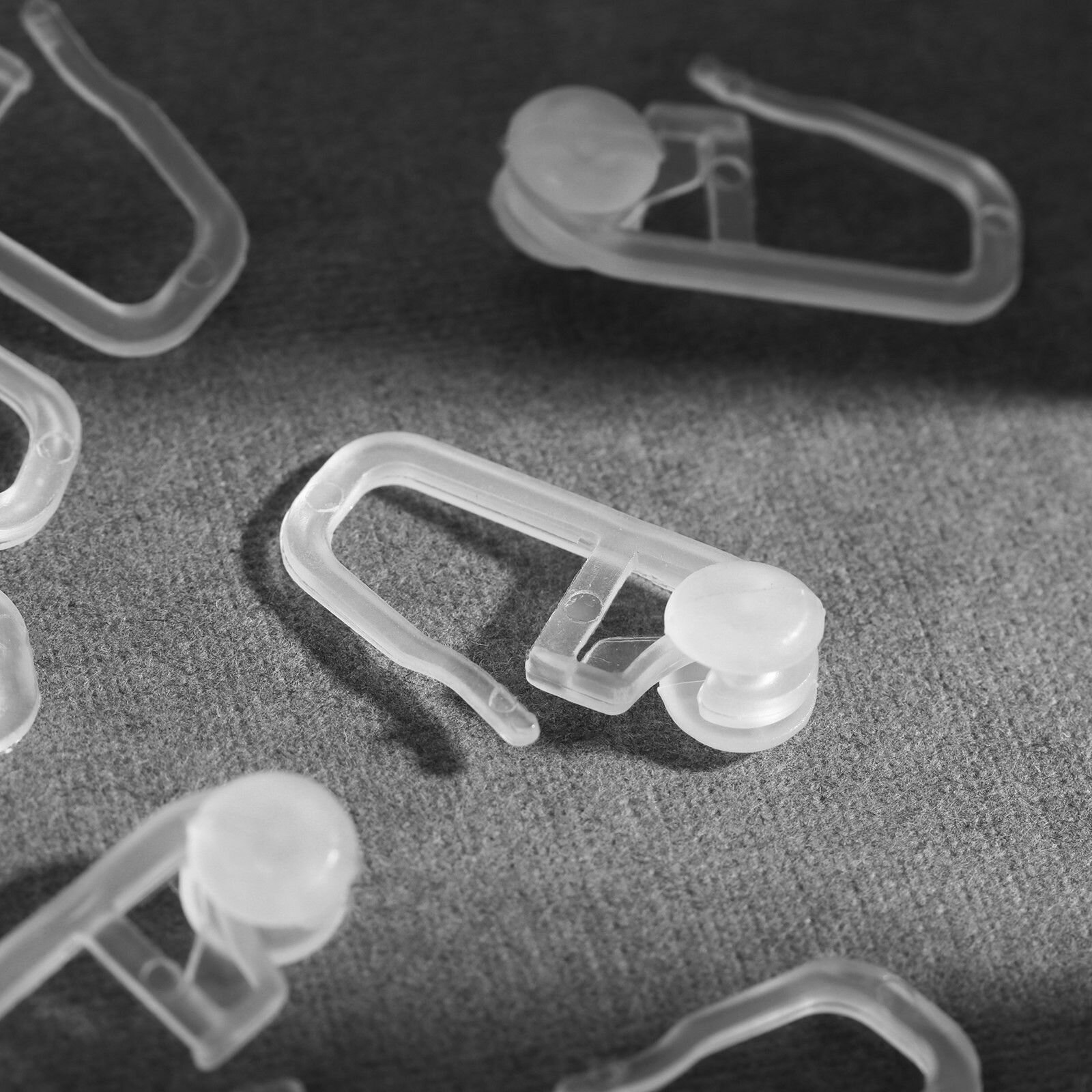 Крючок для штор ролик с замком, набор из 100 шт, 2,7х1,1 см, цвет белый