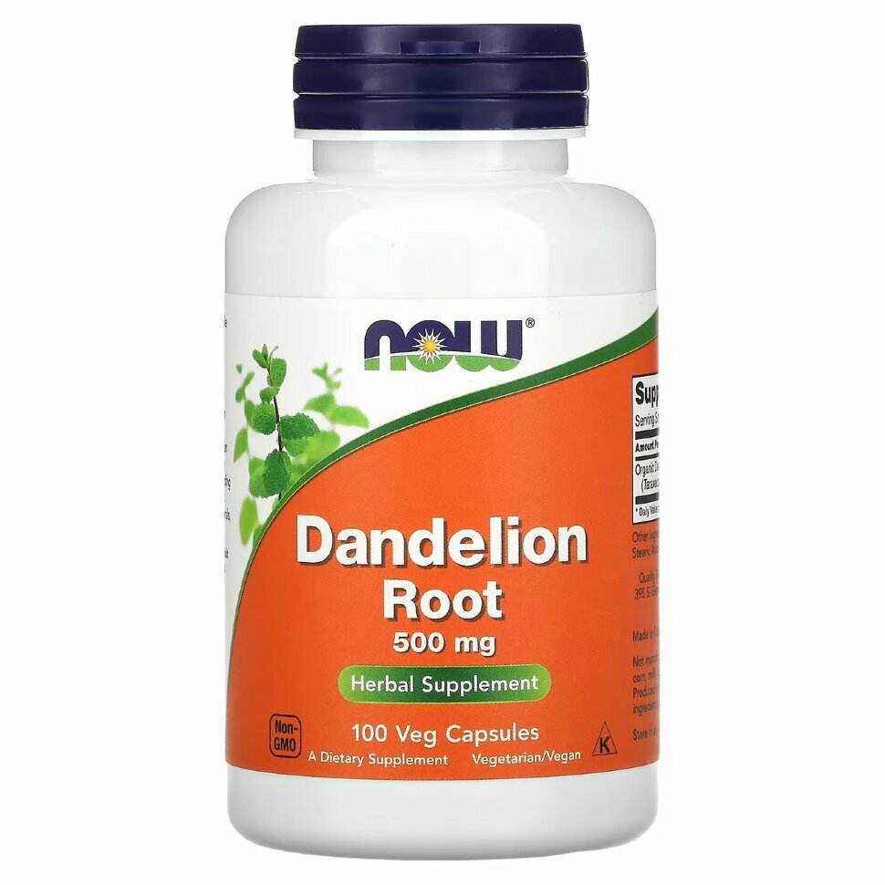 NOW Dandelion Root 500 mg, 100 капс.