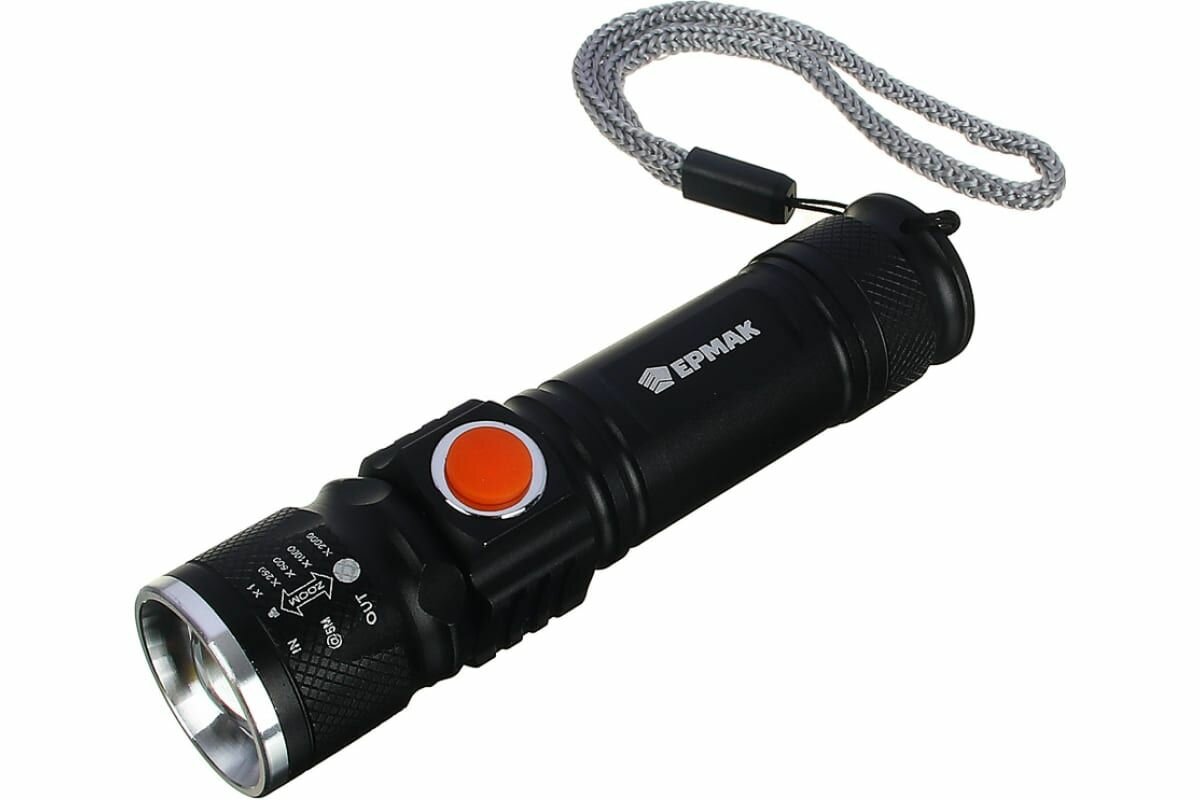Фонарь ермак 1 XPE LED 4 режима, пластик, металл 224-015