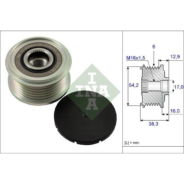 Шкив генератора для автомобиля, INA 535 0062 10 (1 шт.)