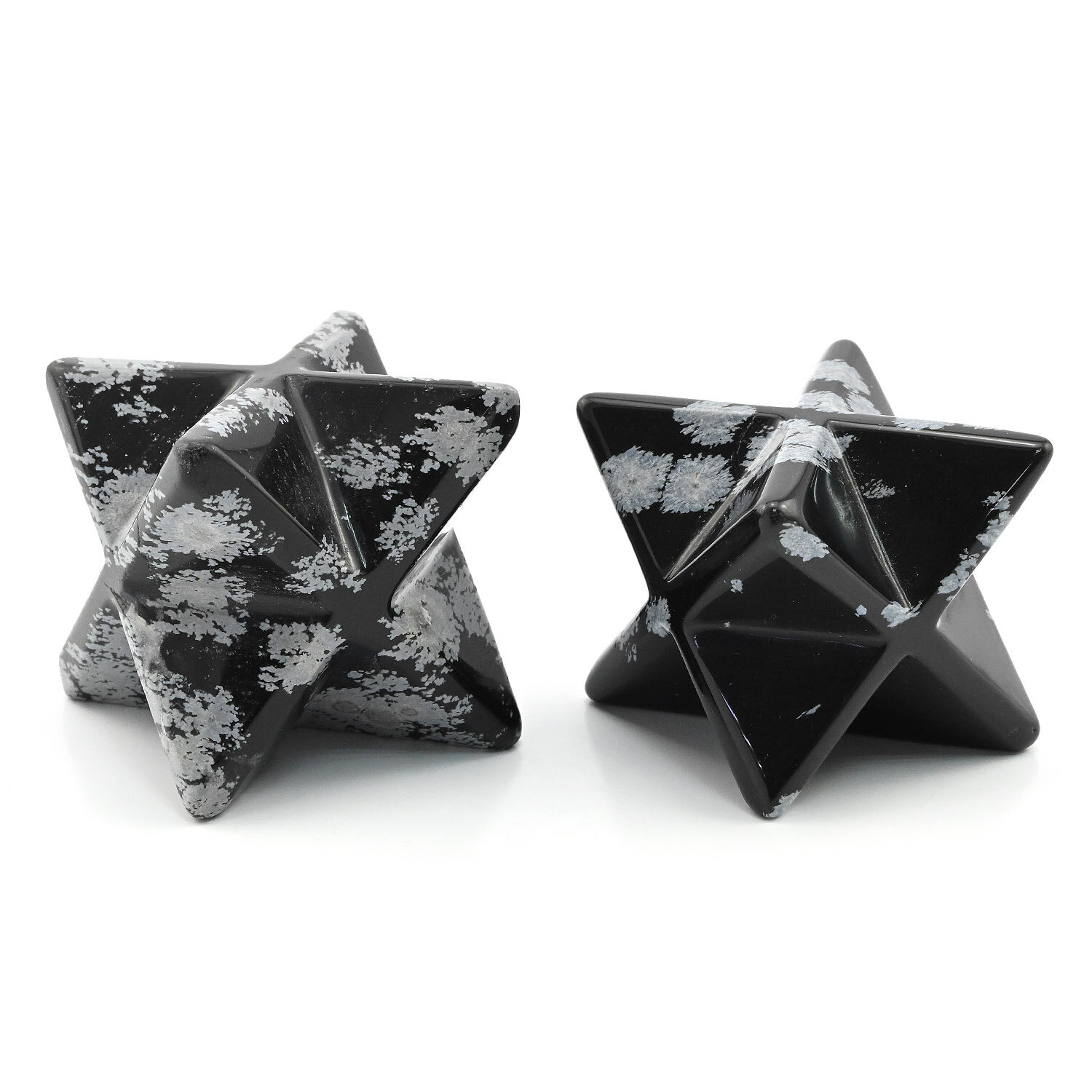 Меркаба из обсидиана снежного 53*39*65мм .