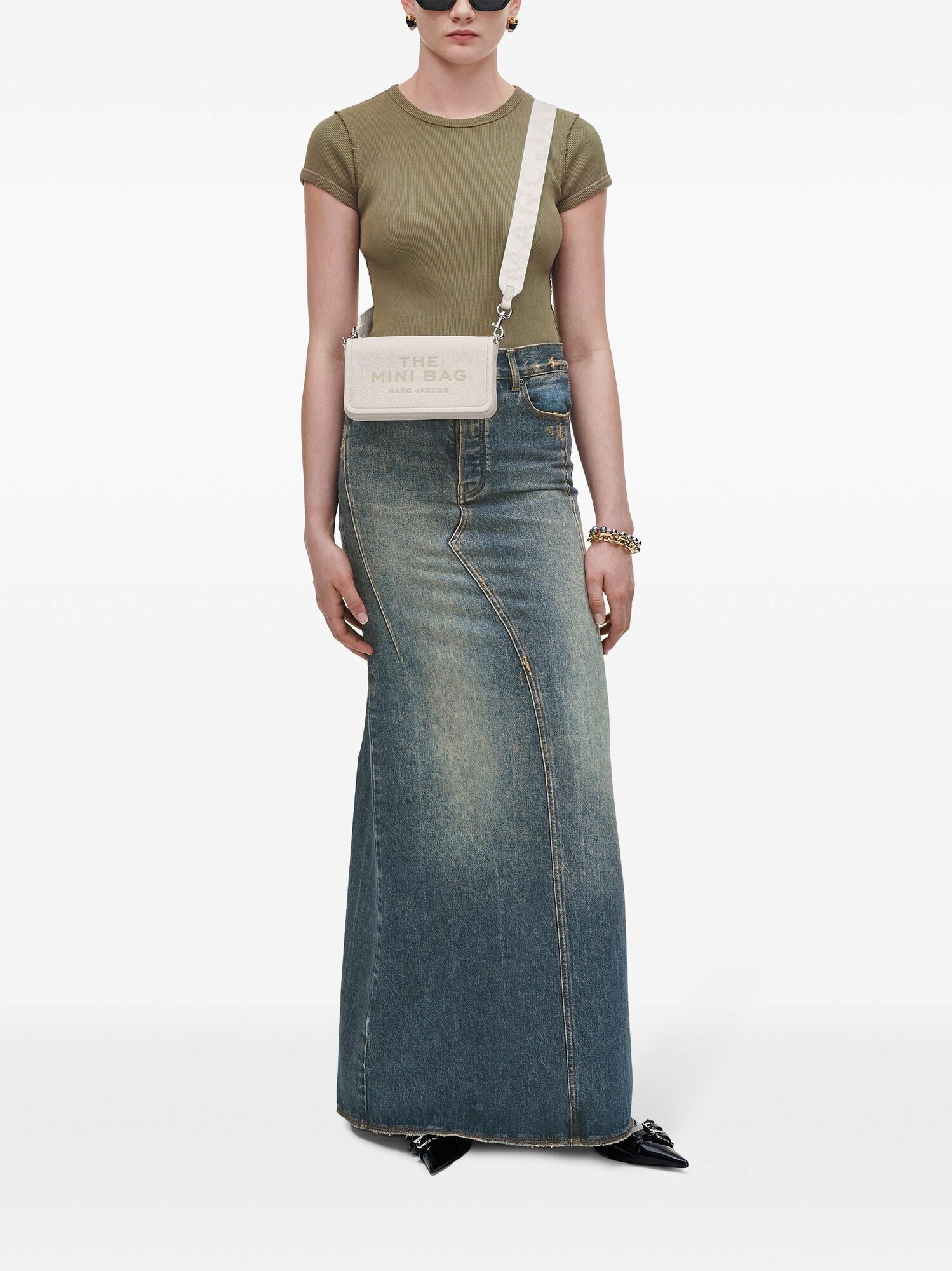 Сумка MARC JACOBS The Leather Mini, белый — фото 1