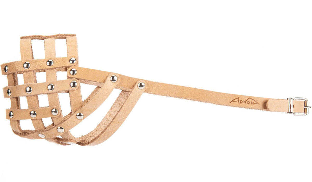 Намордник для собак кожаный натуральный 36 х 11 см Аркон н36м NEW 1 шт