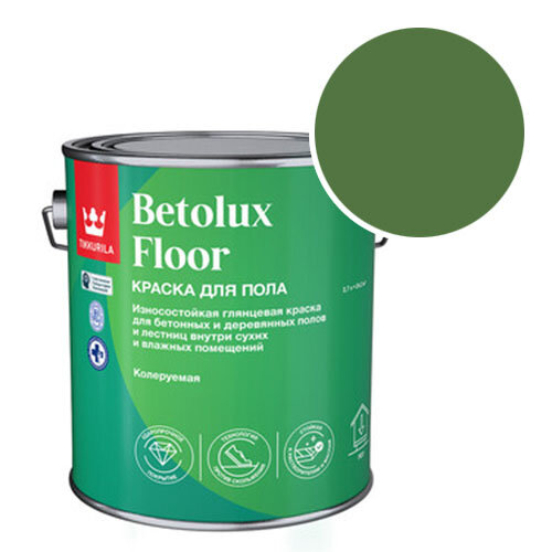 Краска Tikkurila Betolux Floor для полов глянцевая RAL 6010 (Травяной зеленый - Grass green) 2,7 л