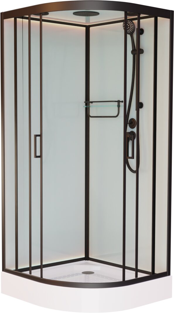 Душевая кабина FRANK F-409 970 Evo, гидрофобное покрытие, тропический душ, акрил, 90х90 см