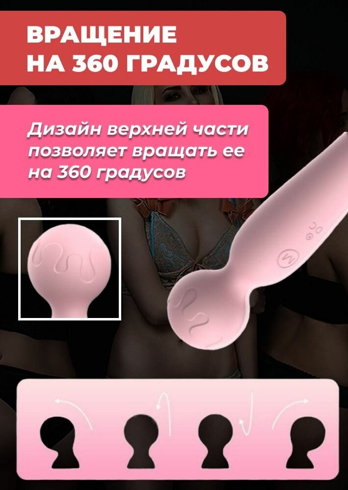 Вибратор женский lilo розовый, вращающаяся головка