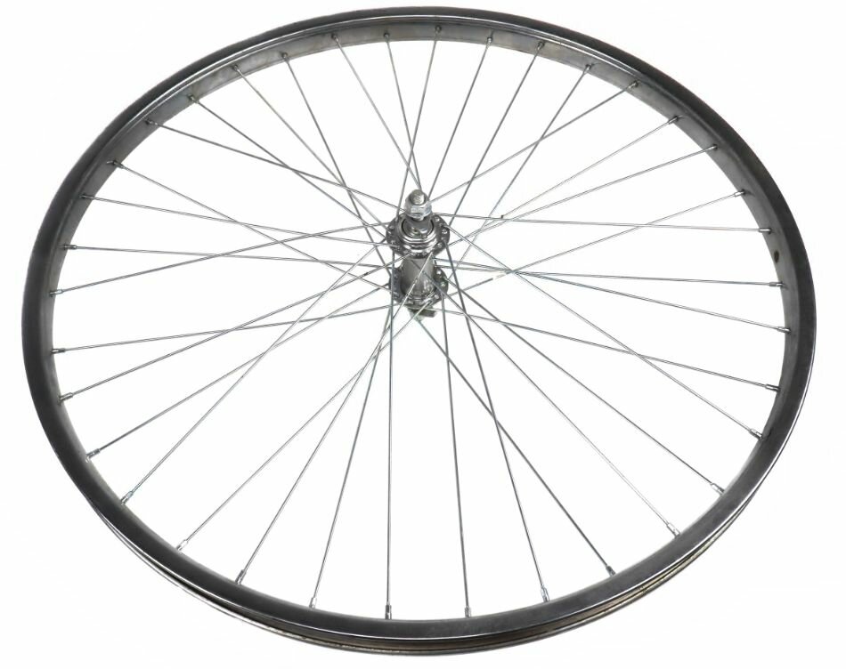 Обод 26" передний (хром) в сборе с втулк.