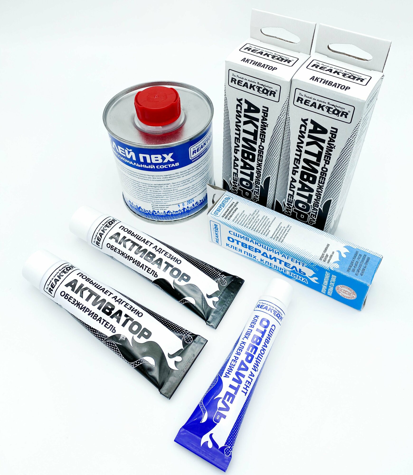 Ремкомплект для надувных бассейнов и лодок из ПВХ (2 в 1 Клей ПВХ - Жидкая Латка + Отвердитель + Активатор (2шт))