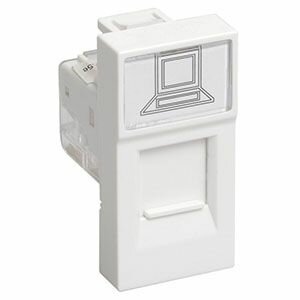 Праймер белый розетка RJ45 скрытая 1-ая 1мод замена 193041,198232,056842