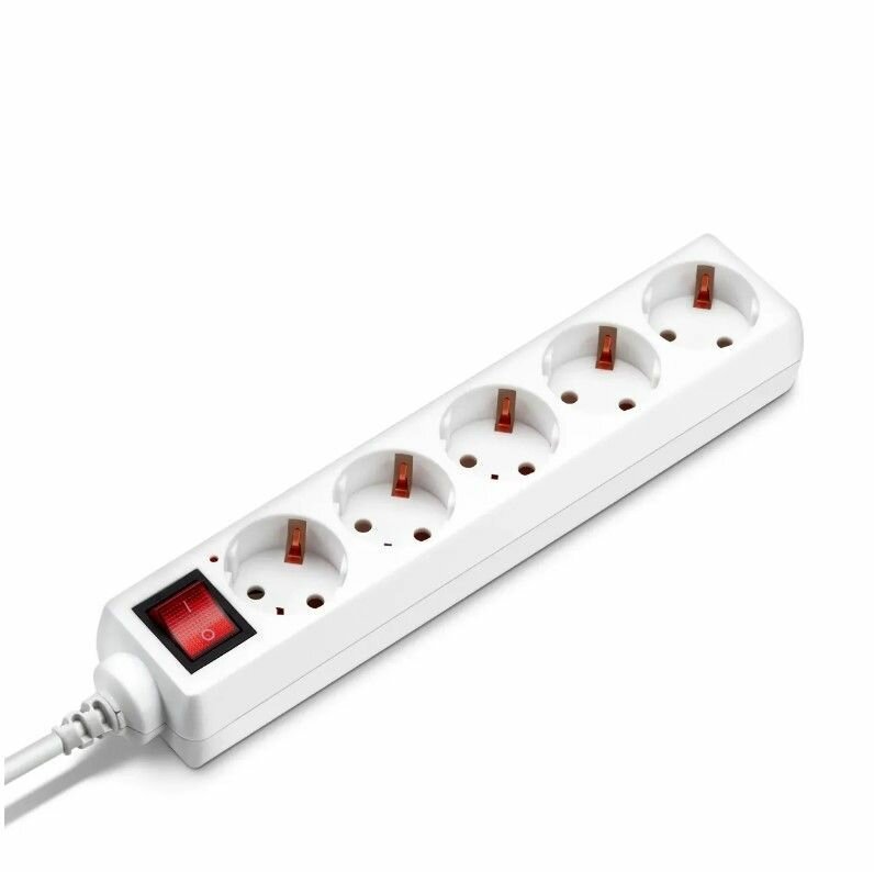 Удлинитель сетевой Buro BU-PS5.5/W 5 розеток с заземлением 1,5 метра белый