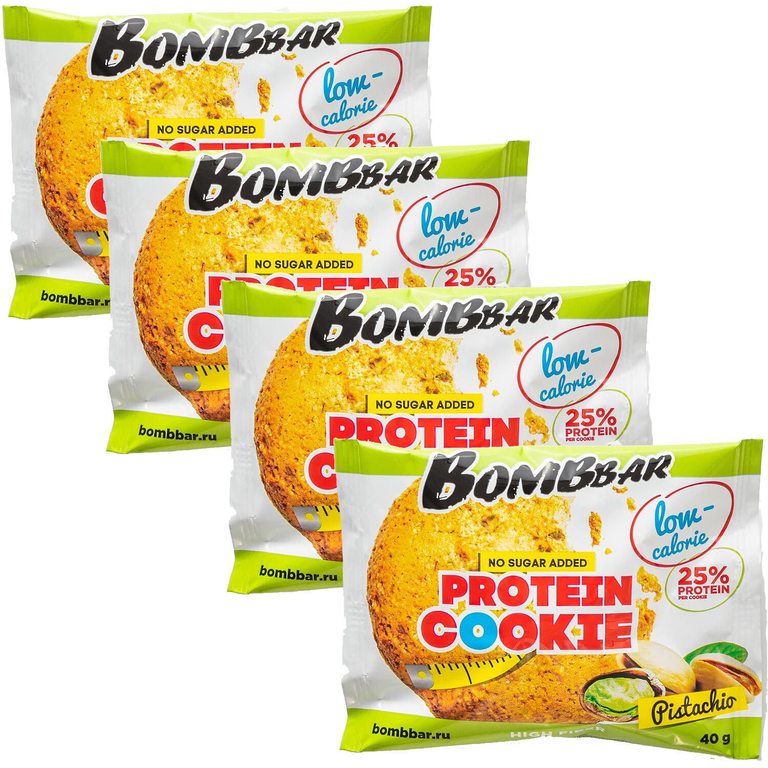 Протеиновый батончик BombBar Protein cookie 4 x 40 г, Фисташка