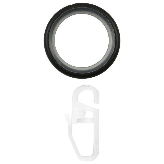 УЮТ кольцо Ост 20 мм с крючком, черное, набор 10 шт, крепежное изделие арт.22.22ТО.0303