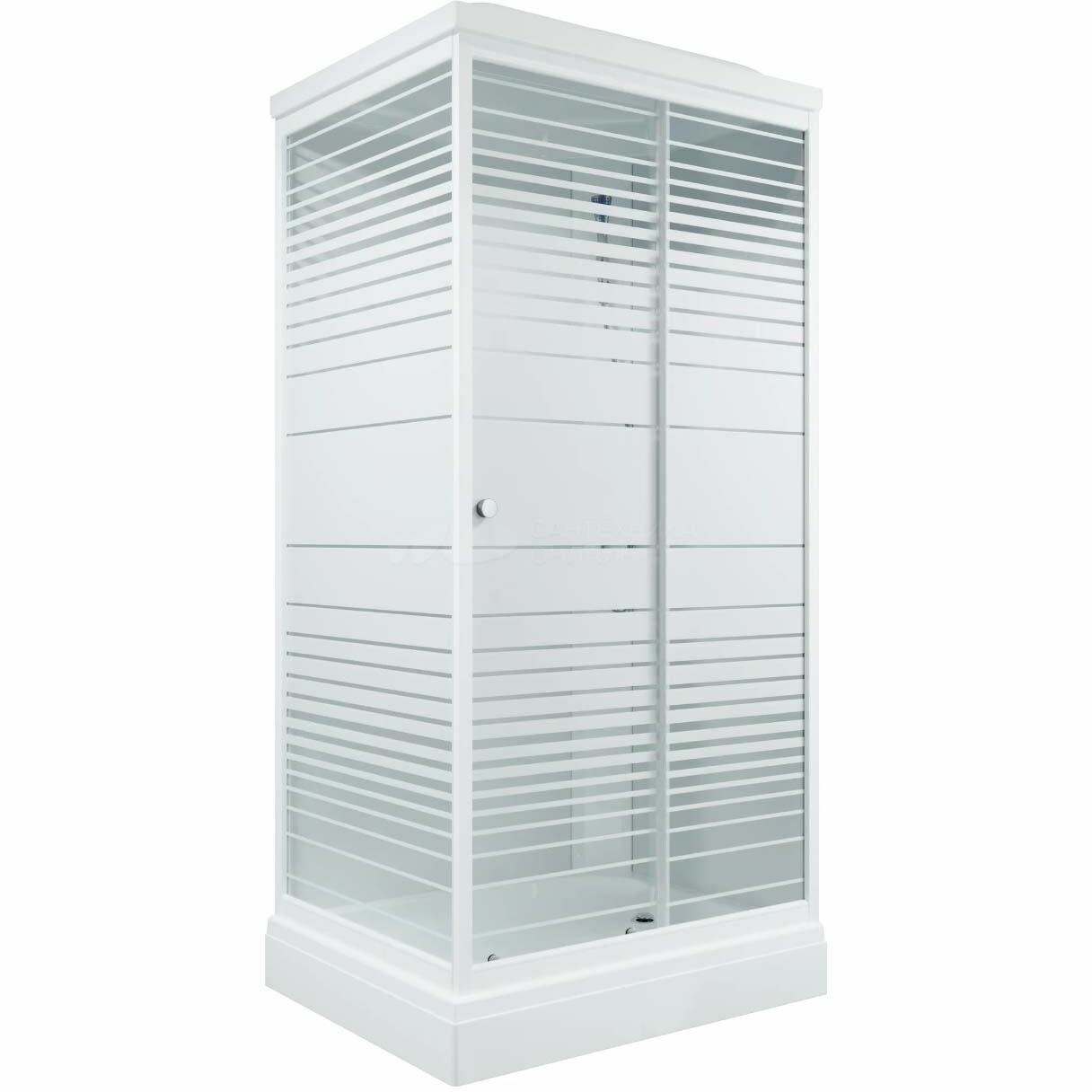 Душевая кабина Тритон (Triton) Квадро 1200х800х2280 мм, с рисунком 4 мм, профиль белый (Щ0000064616) А полосы, ДН4 (8 мест)