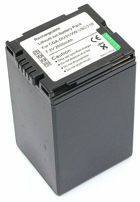 Аккумулятор для видеокамеры Panasonic CGA-DU31, VW-VBD310, 7.4V, 2600mAh, код mb080598