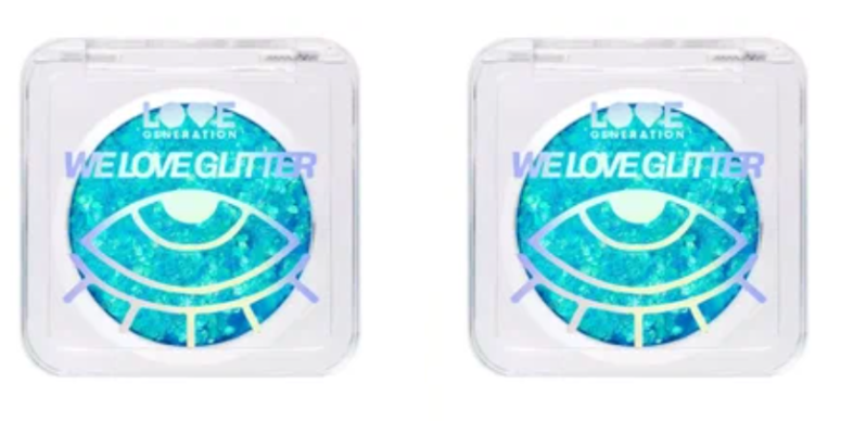 Глиттер для лица Love Generation We love glitter, тон 03 голубой, 1,8 г, 2 шт