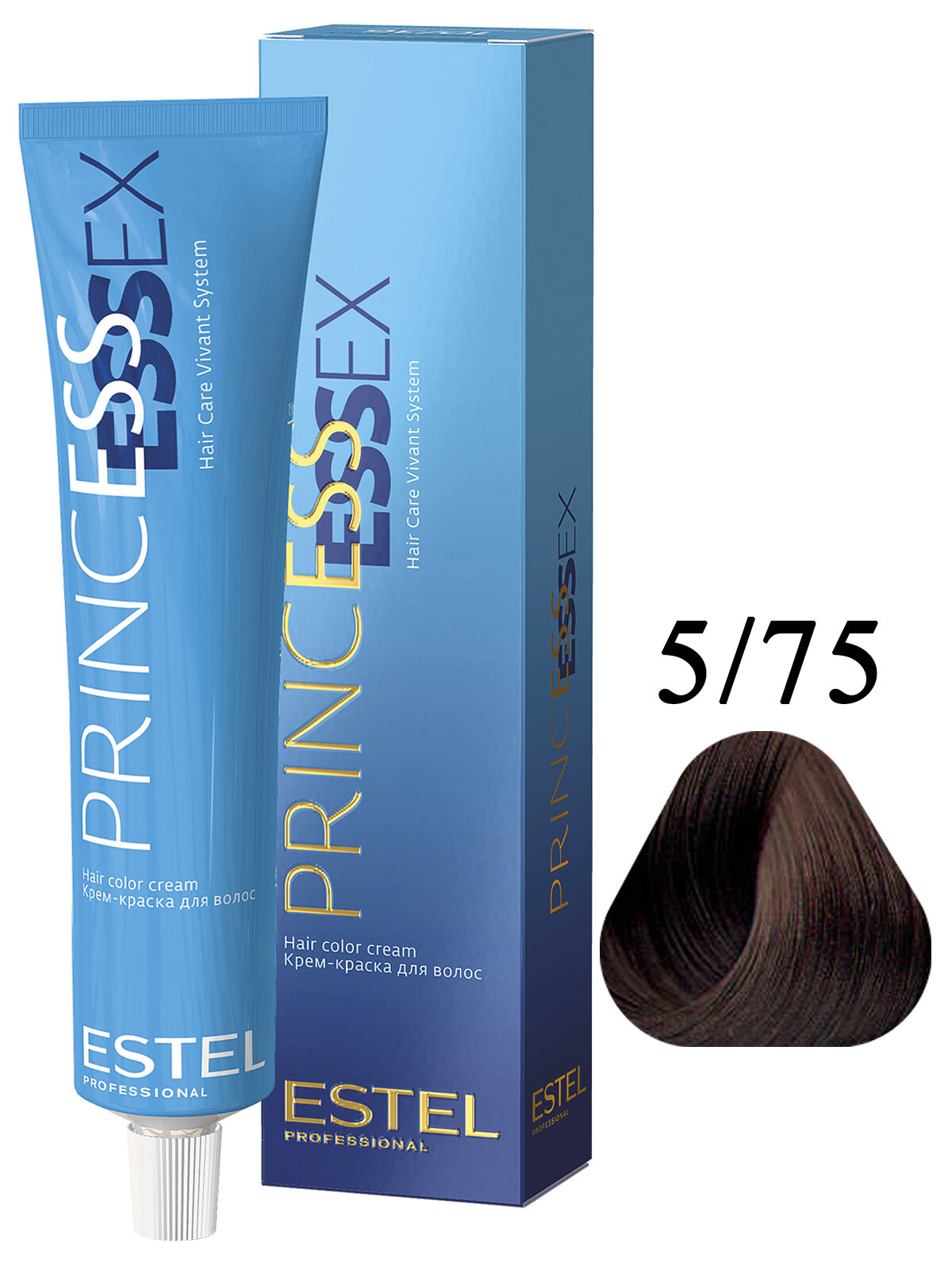 Kрем-краска ESTEL Princess Essex для волос, 5/75 светлый шатен коричнево-красный, 60 мл