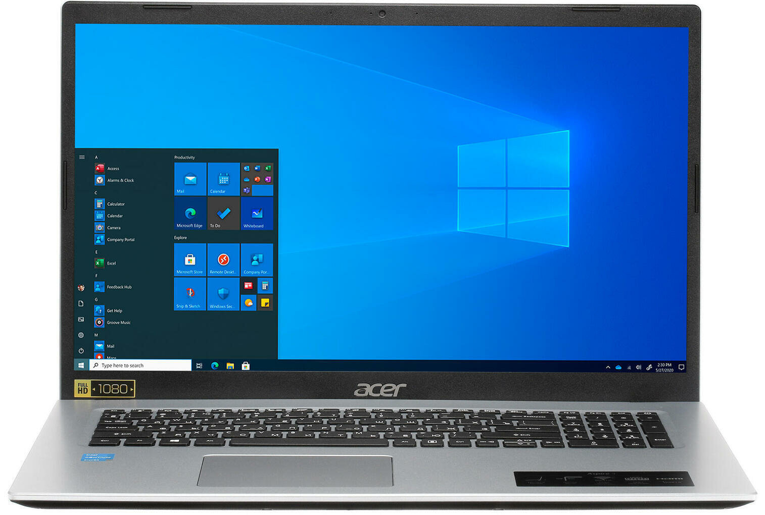 17,3" Ноутбук Acer Aspire 3 A317-33-P18A (NX. A6TER.00P) серебристый - 1920x1080, IPS, Intel Pentium Silver N6000, ядра: 4 x 1,1 ГГц, 8 ГБ, SSD 256 ГБ, Intel UHD Graphics, Windows 10 Home