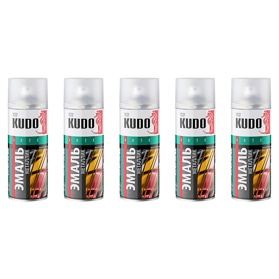 Эмаль аэрозольная Kudo Arte металлик хром 520 мл (5 шт.)