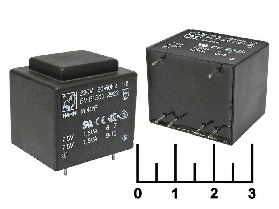 Трансформатор 2*7.5V 0.2A BVEI 305 2922