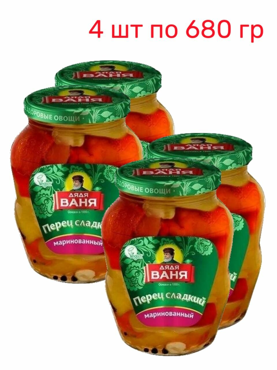 Перец сладкий маринованный "Дядя Ваня" 680 г 4 шт