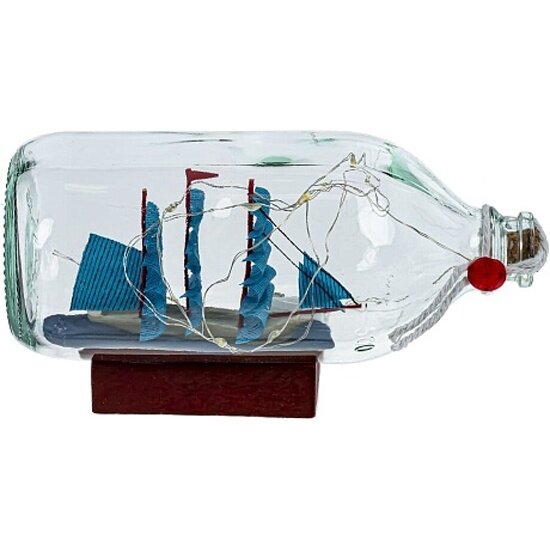 Изделие декоративное Remeco Collection ТОП гифт "Корабль в бутылке" (подсветка, 3xR44), 18,5х7,5х9 см (800479)