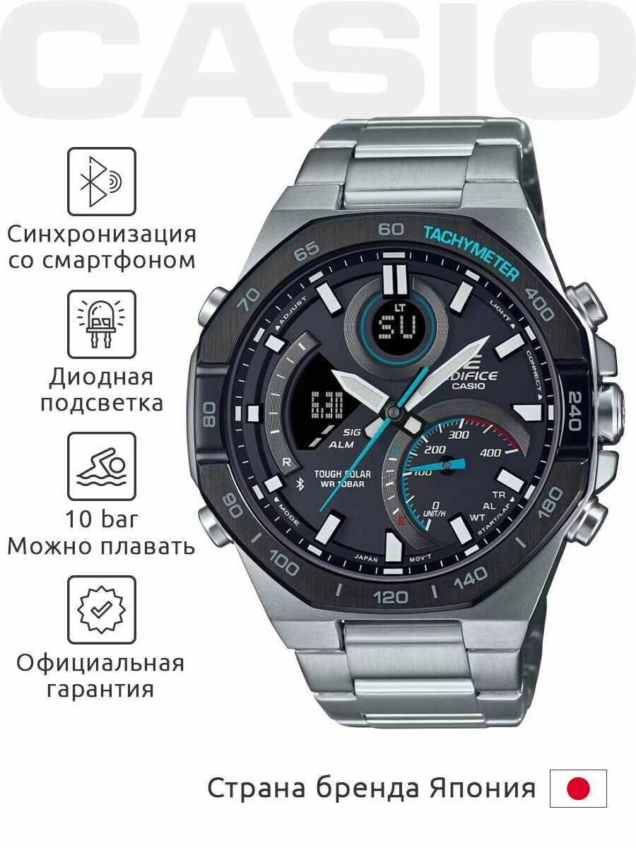 Наручные часы CASIO Edifice, черный/серебряный