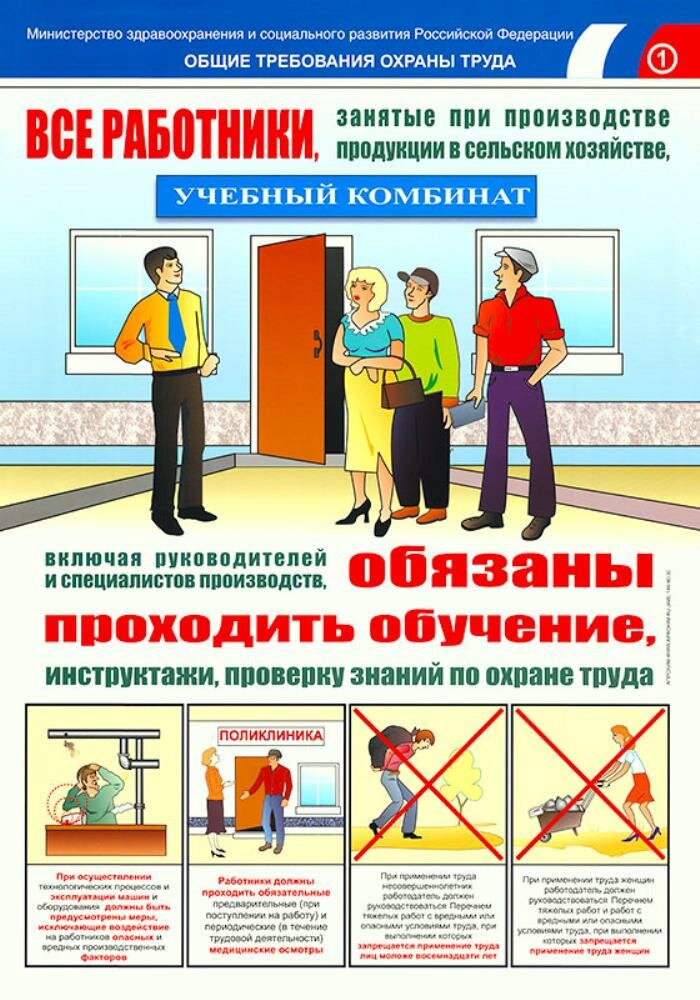 Комплект плакатов Общие требования охраны труда