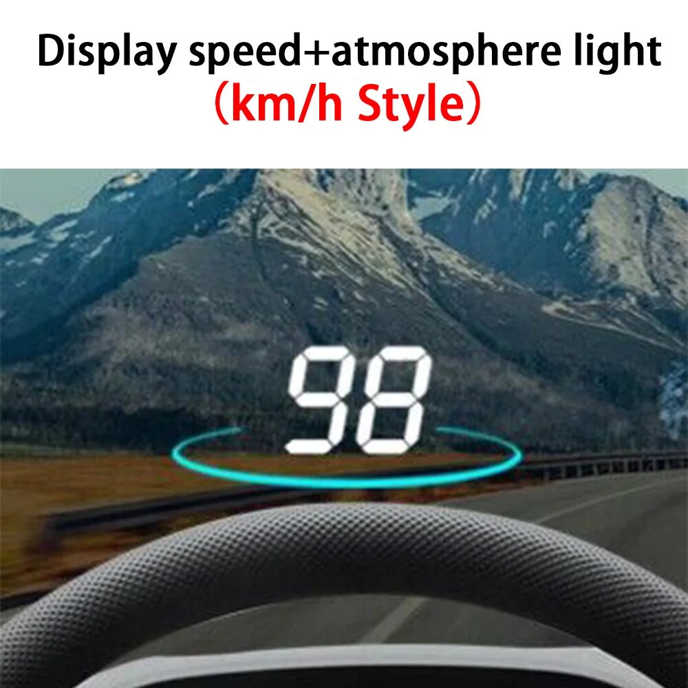 Автомобильный проекционный HUD-дисплей ZJCGO с функцией сигнализации, спидометр на km h light