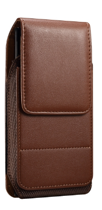 Вертикальный кожаный чехол кобура для смартфонов до 7.2" (Brown)