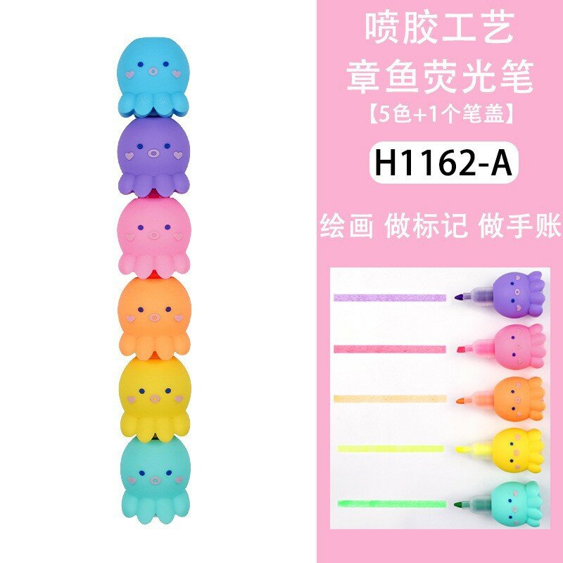 Креативная ручка-маркёр с комбинированным дизайном, мультяшная кошачья лапка/цветок/осьминог/сердце/медведь, цветной маркер для детского дневника