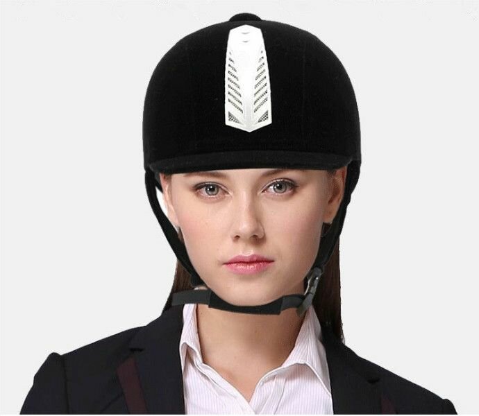 Шлем верховой езды OPPSPORTS, ABS-пластик, замша, серебристый, черный, 0,45 кг