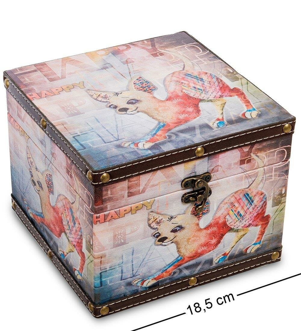Шкатулка большая универсальная A2134721 разностор, Китай, 18,5х18,5х14,5 см.