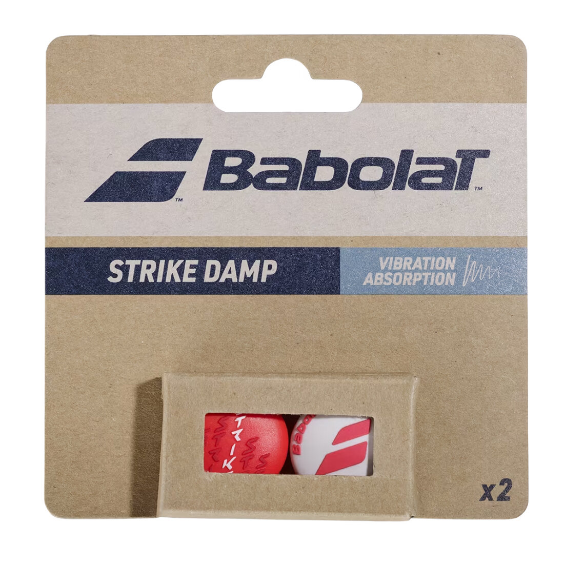 Виброгаситель Babolat Strike Damp x2, красные/белые полиуретан