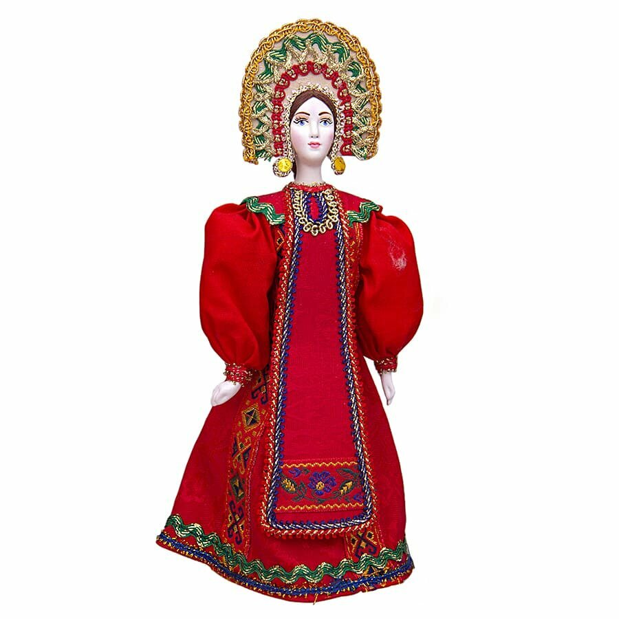 Фарфоровая кукла авторская в русском костюме Сударушка 27 см