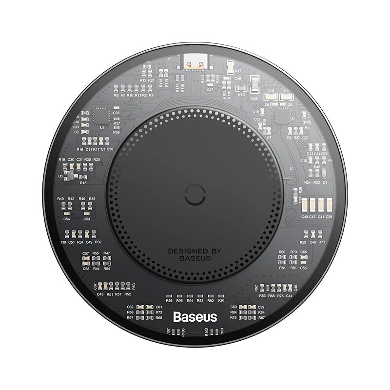 Беспроводная зарядка Baseus 15W Black для iPhone, Samsung, AirPods
