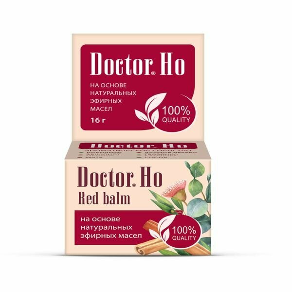 Бальзам ароматический на основе эфирных масел Red balm Doctor Ho/Доктор Хо банка 16г
