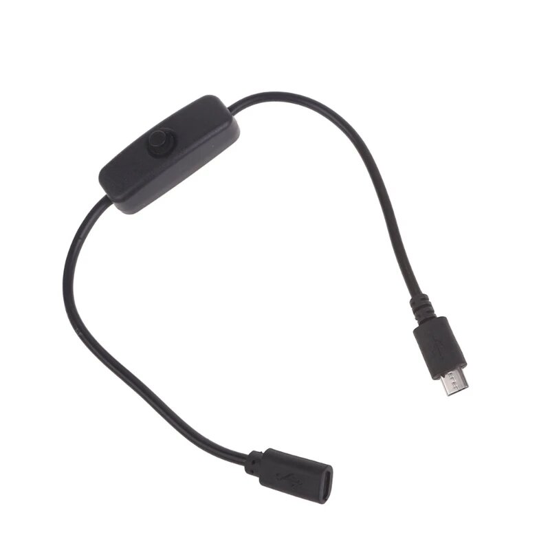 Micro USB кабель с переключателем 30 см черный