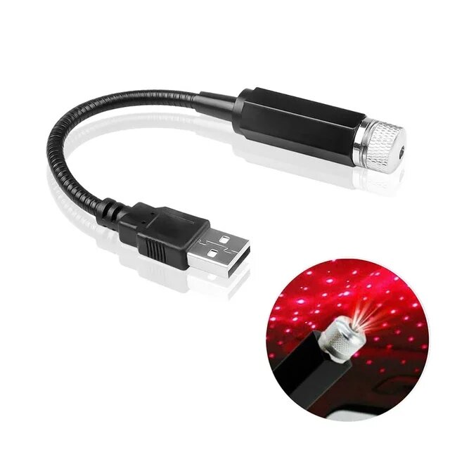Проектор Звездного Неба USB, Автомобильный Ночник, Атмосферная Лампа-галактика