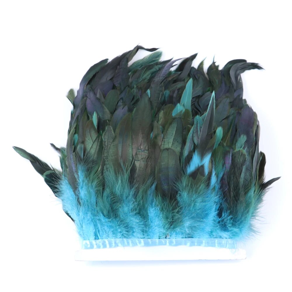 Натуральные перья петуха для рукоделия WCPlume Синий
