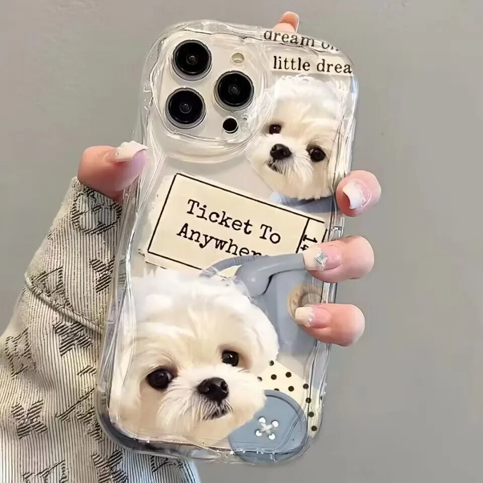 Кремовый чехол Funny Cat Cute Curly Wave Edge для Realme C53 C63 C55 C67 C65 S9535, Realme C53(C51)