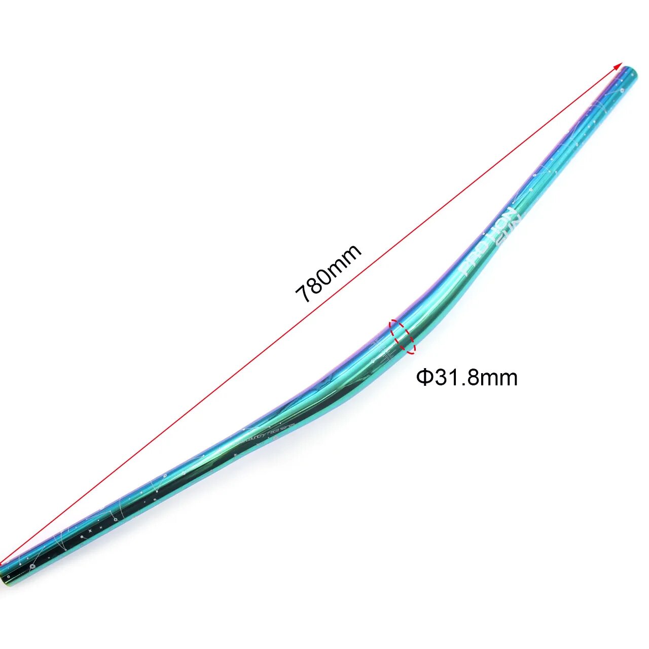 Руль MTB велосипеда радужный горизонтальный 720/780 мм Голубой, 780mm Handlebar
