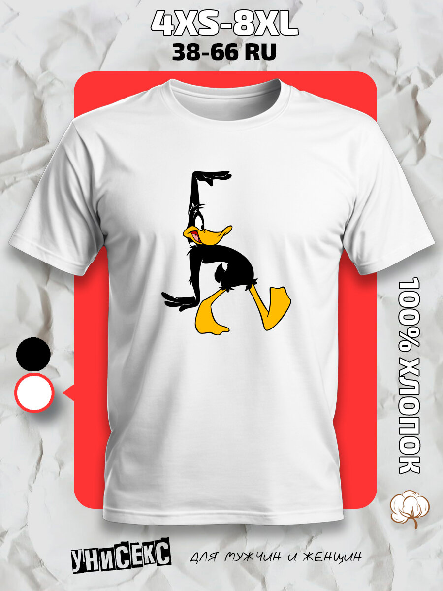 Футболка с принтом даффи дак daffy duck утка