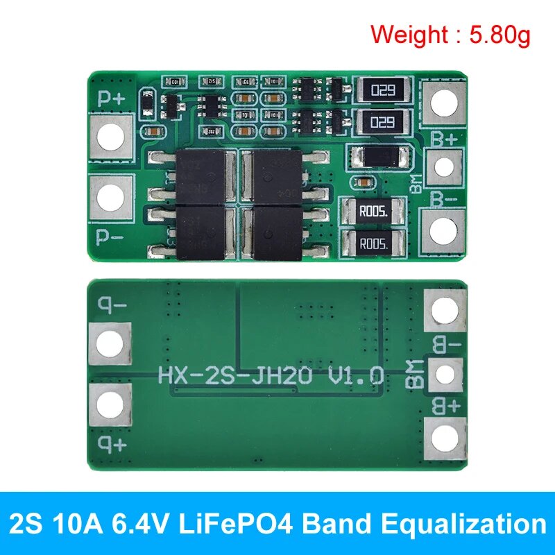 TZT BMS 2S 3,2 В 3,7 В 10 А LiFePO4/плата защиты от заряда литиевой батареи 6,4 В 7,2 В 18650 32650 аккумуляторные блоки с балансом
