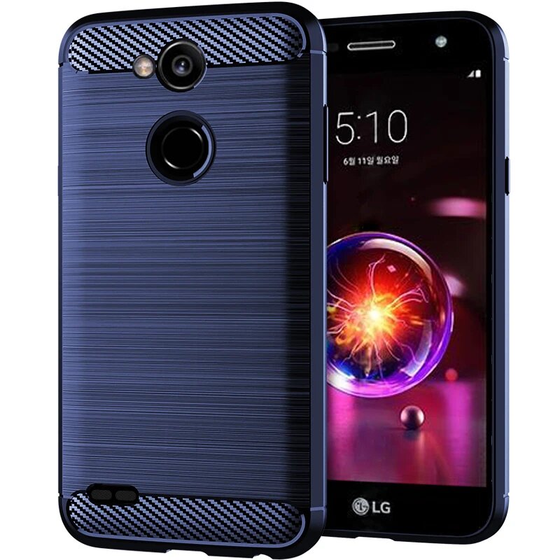 Силиконовый чехол для LG X 5 2018 K10 Power, противоударный чехол из углеродного волокна для телефона LG x power 2 lg X Power 3, мягкий чехол из ТПУ Blue, LG X Power 3