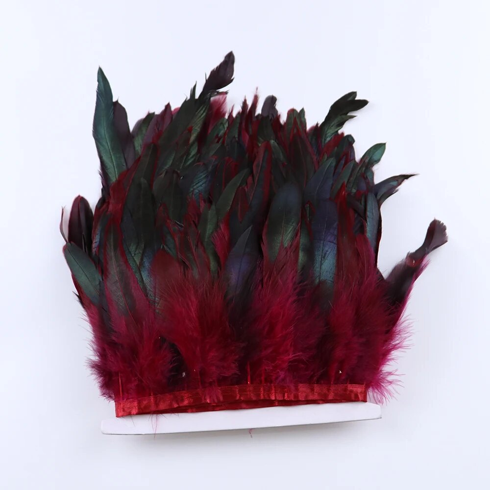 Натуральные перья петуха для рукоделия WCPlume Бордовый, Wine red
