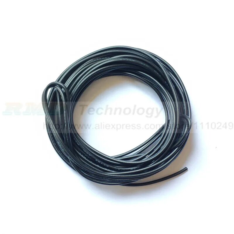 HYRMDT Электрический кабель 5 м медный с ПВХ изоляцией 18 АВГ, черный